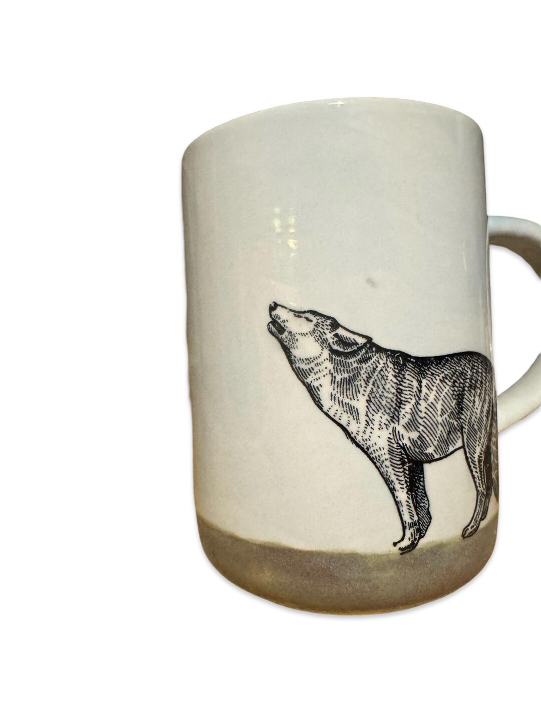 Howling Wolf Hand Painted Ceramic Stoneware Pottery Coffee Mug 16oz ...
