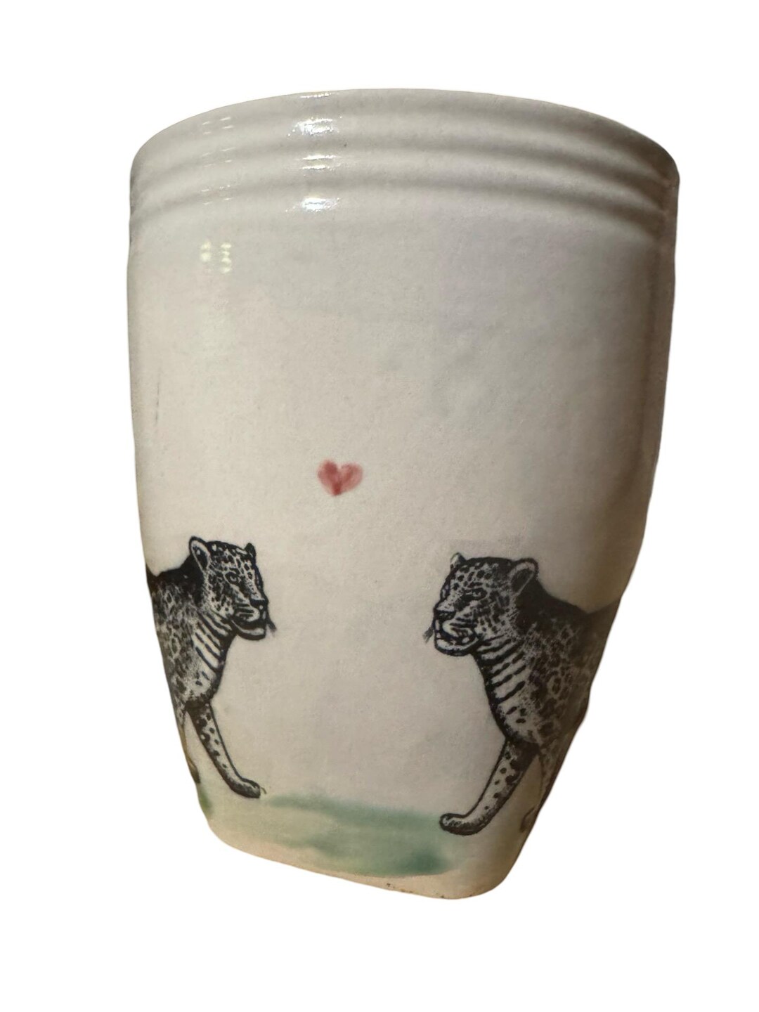 Black and White Snow Leopards in Love Mug Hand Painted Ceramic ...