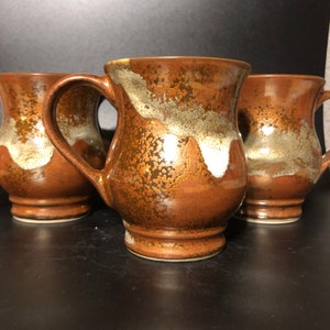 Copper Kettle Coffee Mugs Penny Bronze Glaze With White - Etsy