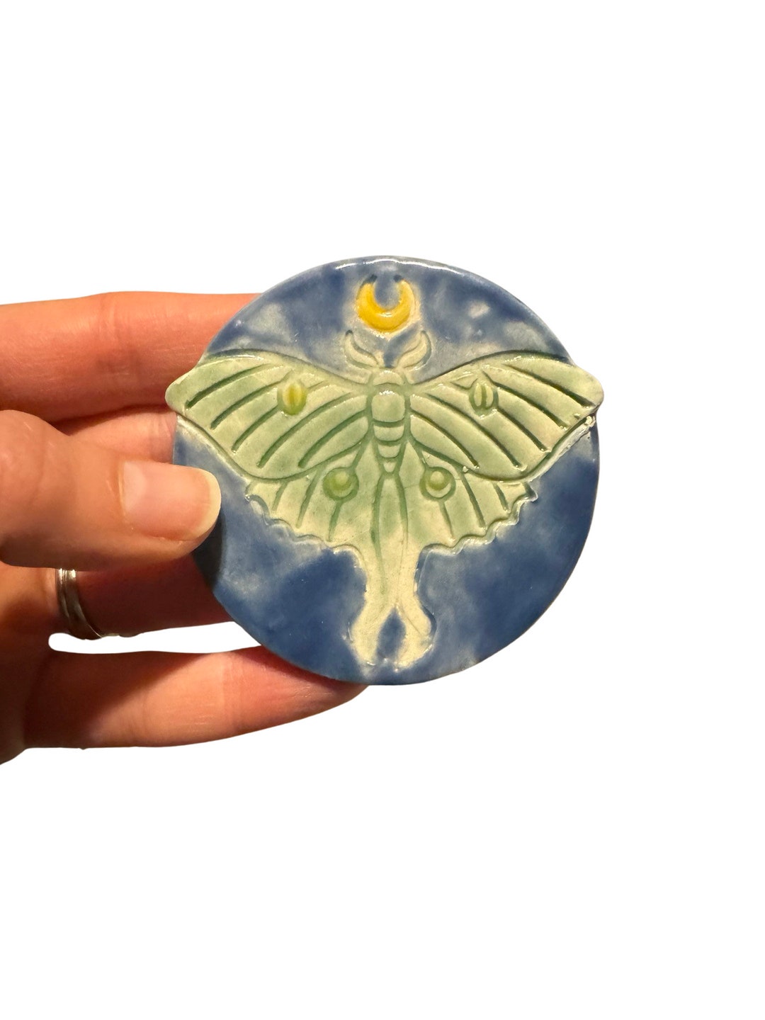 Large Handmade Luna Moth Cermaic Fridge Magnet - Just Because Gift - W ...