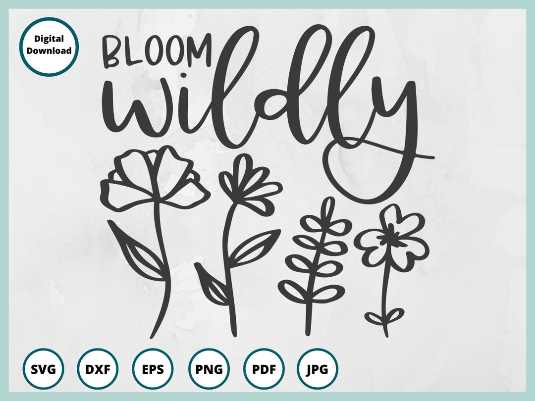 Wildflowers SVG Garden SVG Sunflower Svg Boho Svg Spring Svg Bloom ...