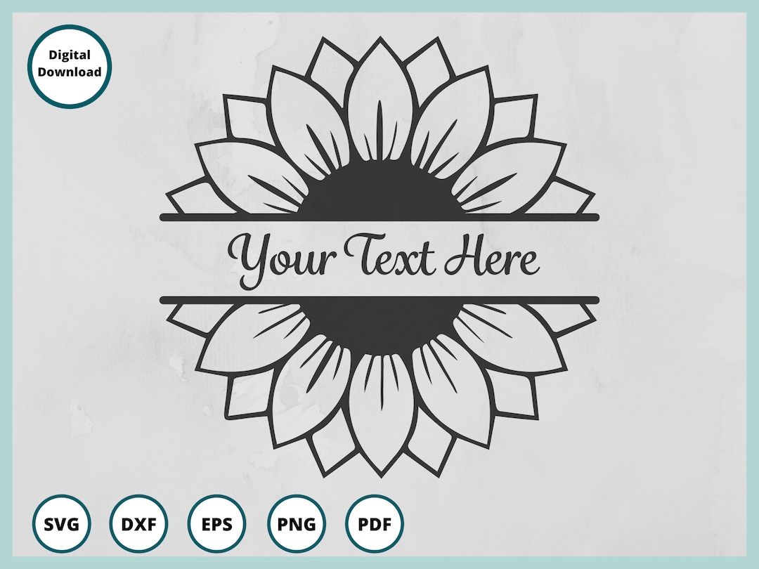 Sunflower SVG | Sunflower PNG | Split Sunflower SVG | Spring Svg ...