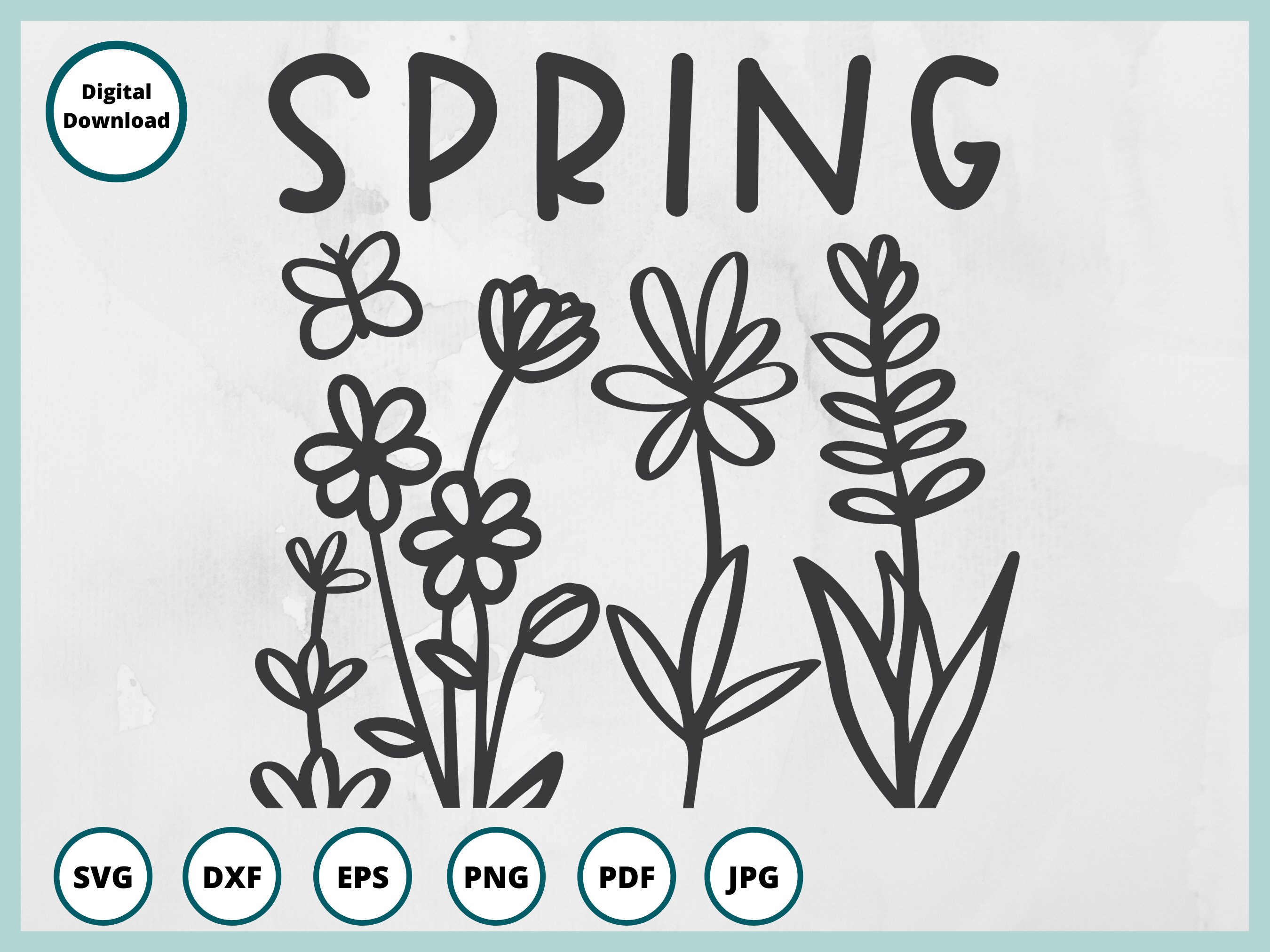 Spring SVG Flower SVG Wildflower SVG Butterfly Svg - Etsy Canada