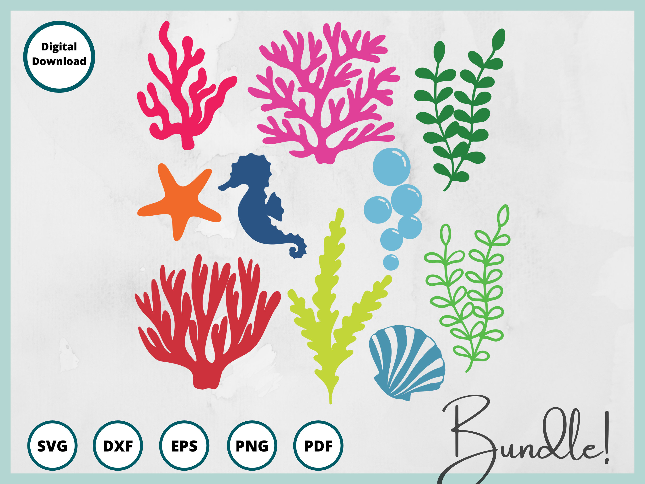 Coral Svg Seaweed Svg Ocean Svg Sea Life Svg Starfish - Etsy