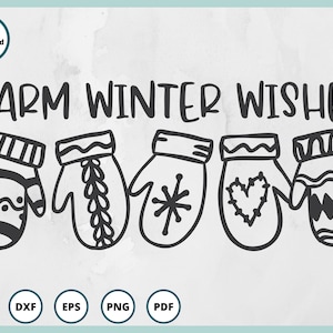 Winter SVG | Warm Wishes, Mittens Sign (digital Download) - Etsy