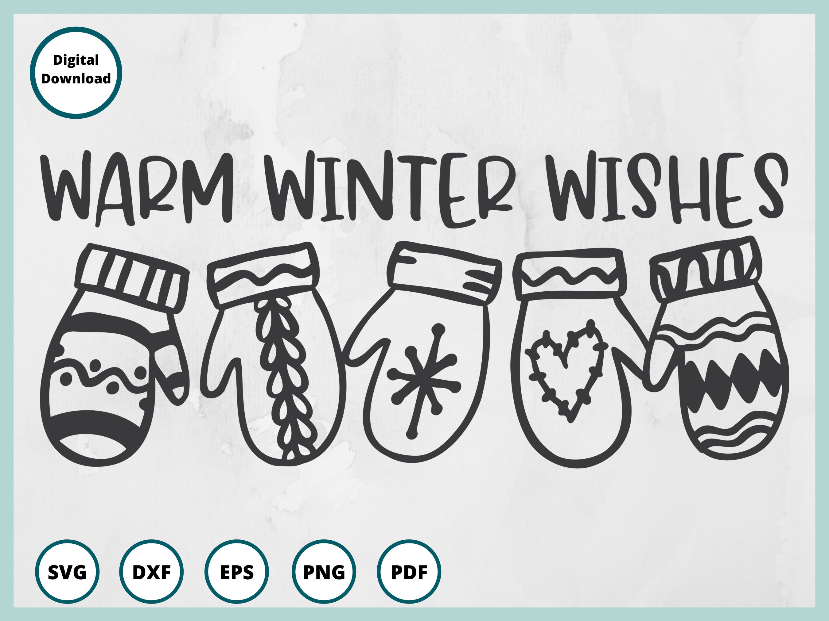 Winter SVG | Warm Wishes, Mittens Sign (digital Download) - Etsy