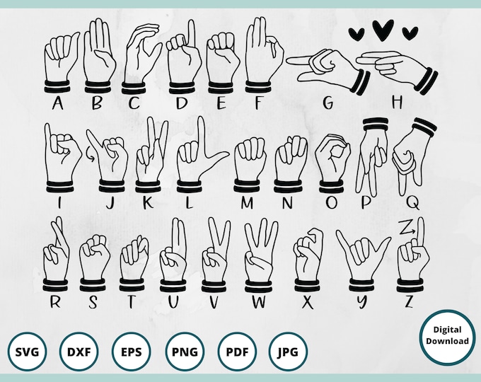 Sign Language SVG ASL SVG American Sign Language Svg Asl Alphabet Svg ...