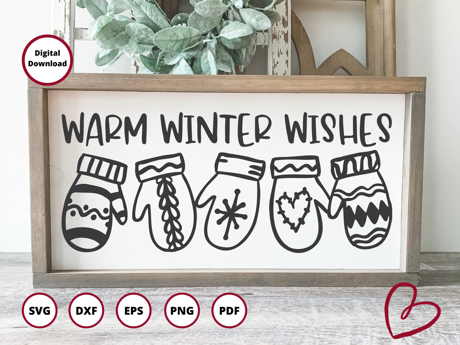 Winter SVG | Warm Wishes, Mittens Sign (digital Download) - Etsy