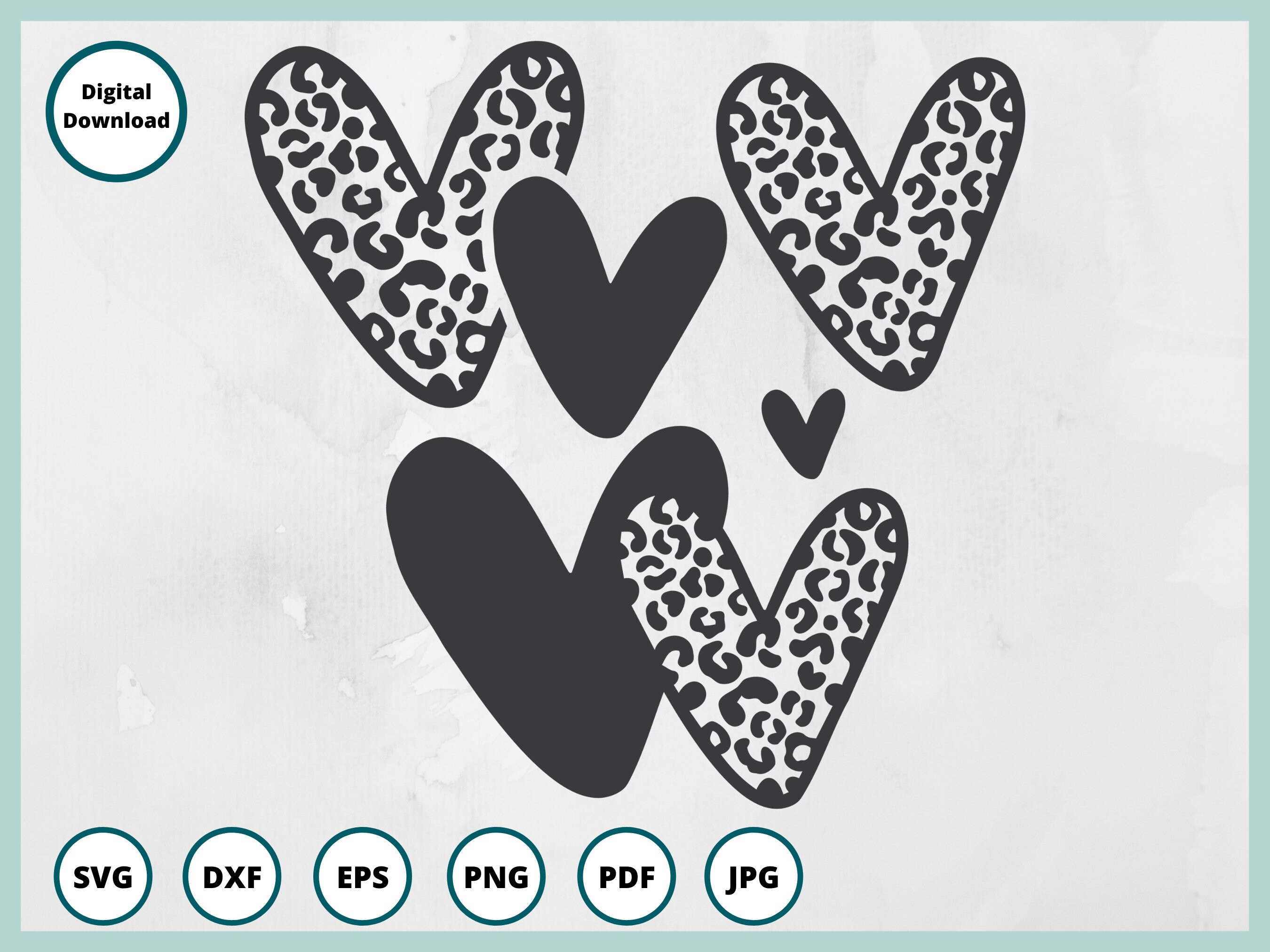 Cheetah Heart SVG Leopard Heart SVG Heart SVG Hearts Png | Etsy