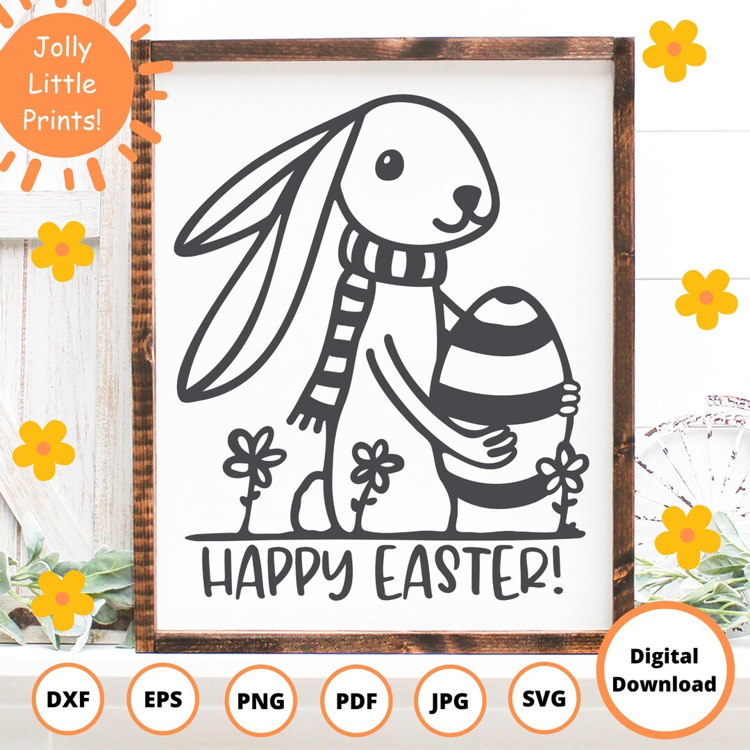 Easter Bunny SVG | Spring Rabbit, Egg Cut File (digital Download) - Etsy