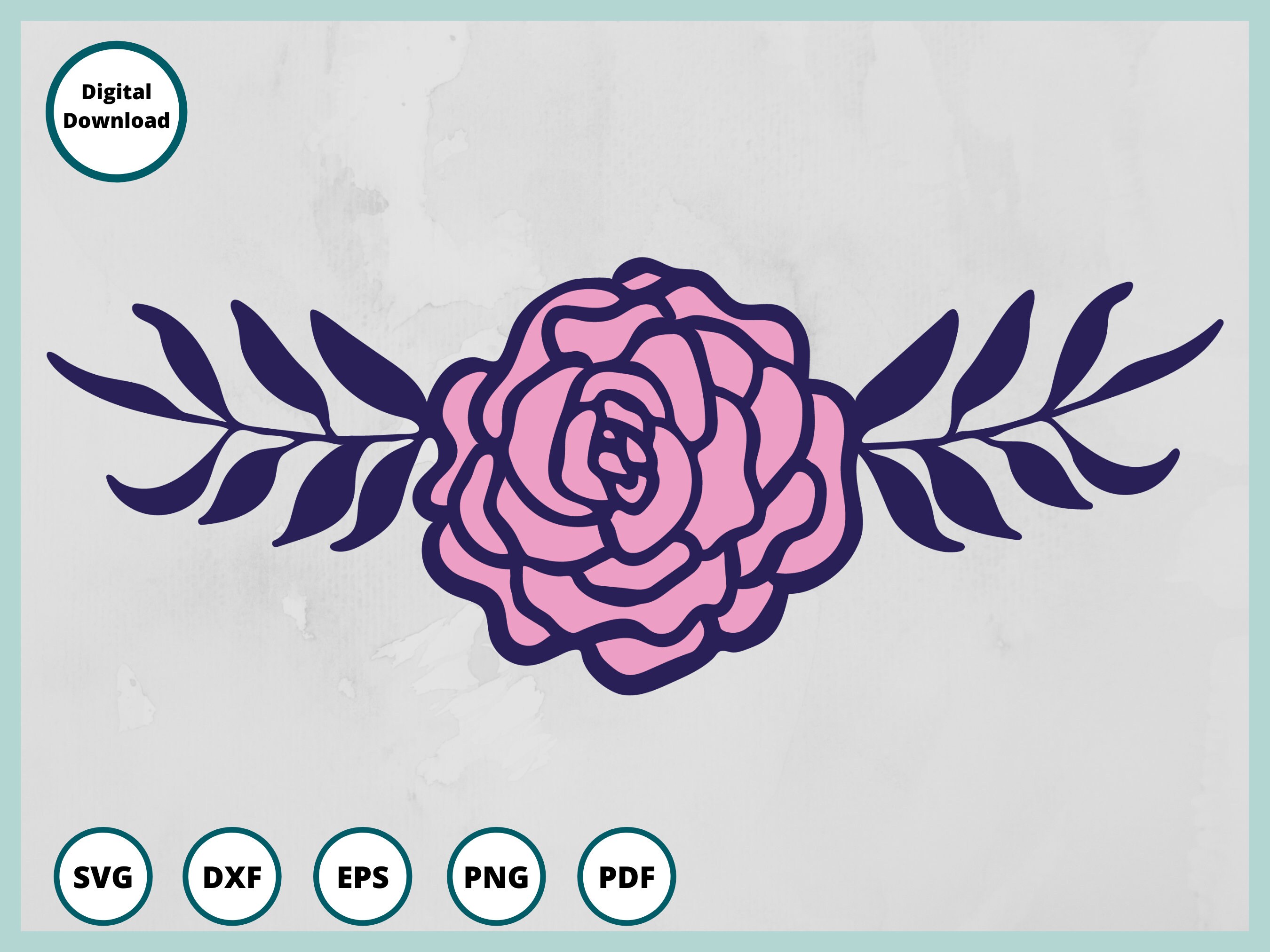 Rose svg floral svg rose png rose cut file rose | Etsy