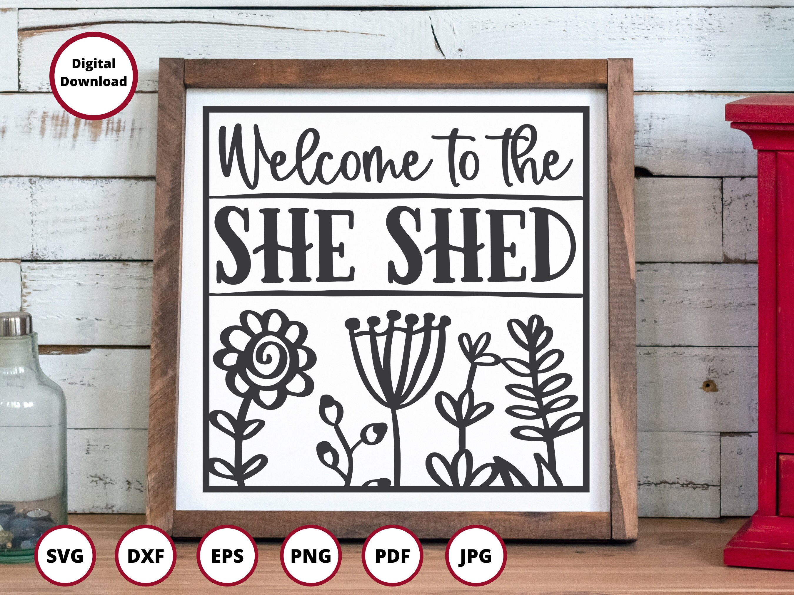 She Shed SVG Garden SVG Spring SVG Wildflower Svg | Etsy Canada