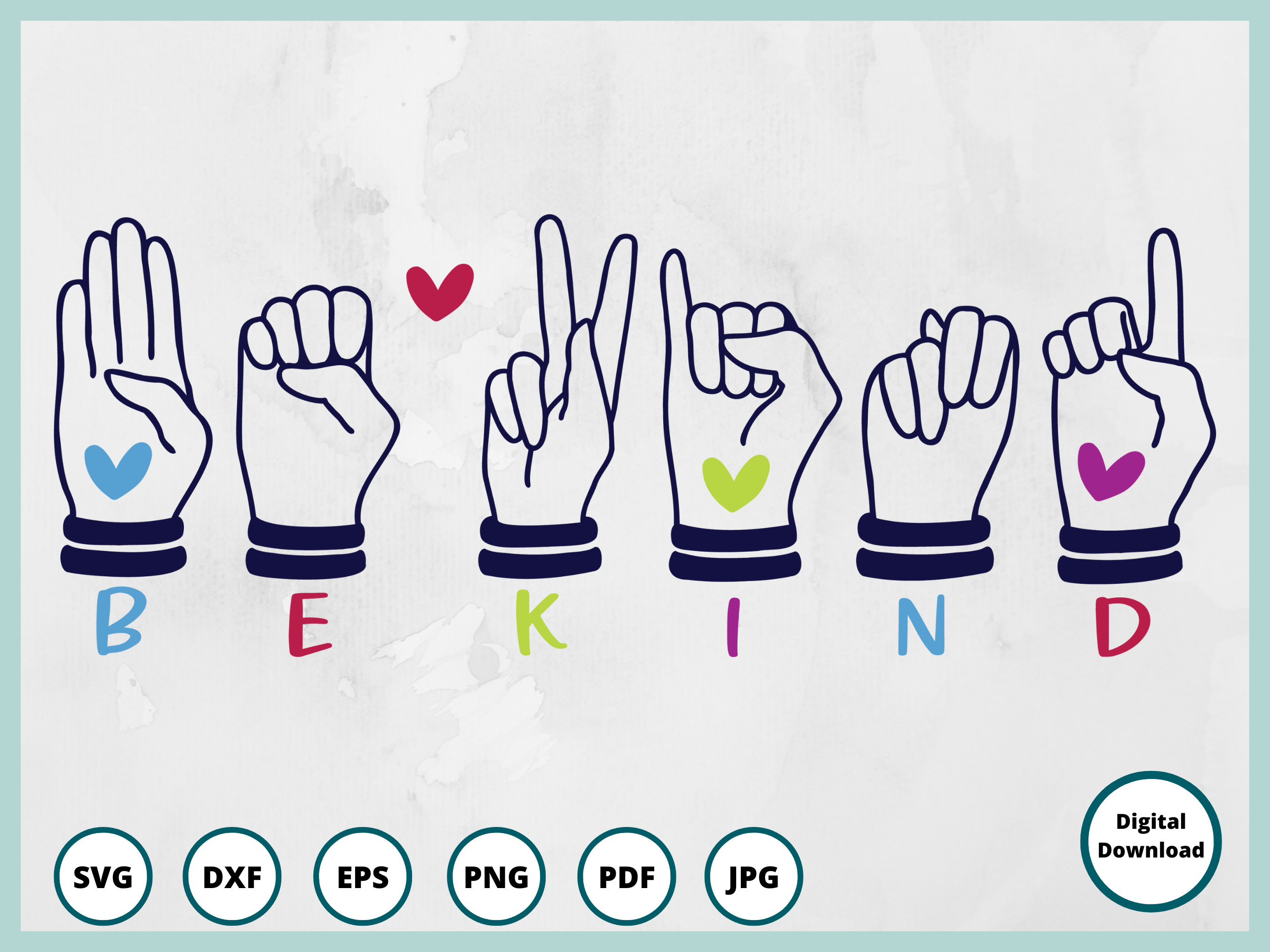 Sign Language SVG ASL SVG Be Kind Svg Smile Svg Asl - Etsy UK