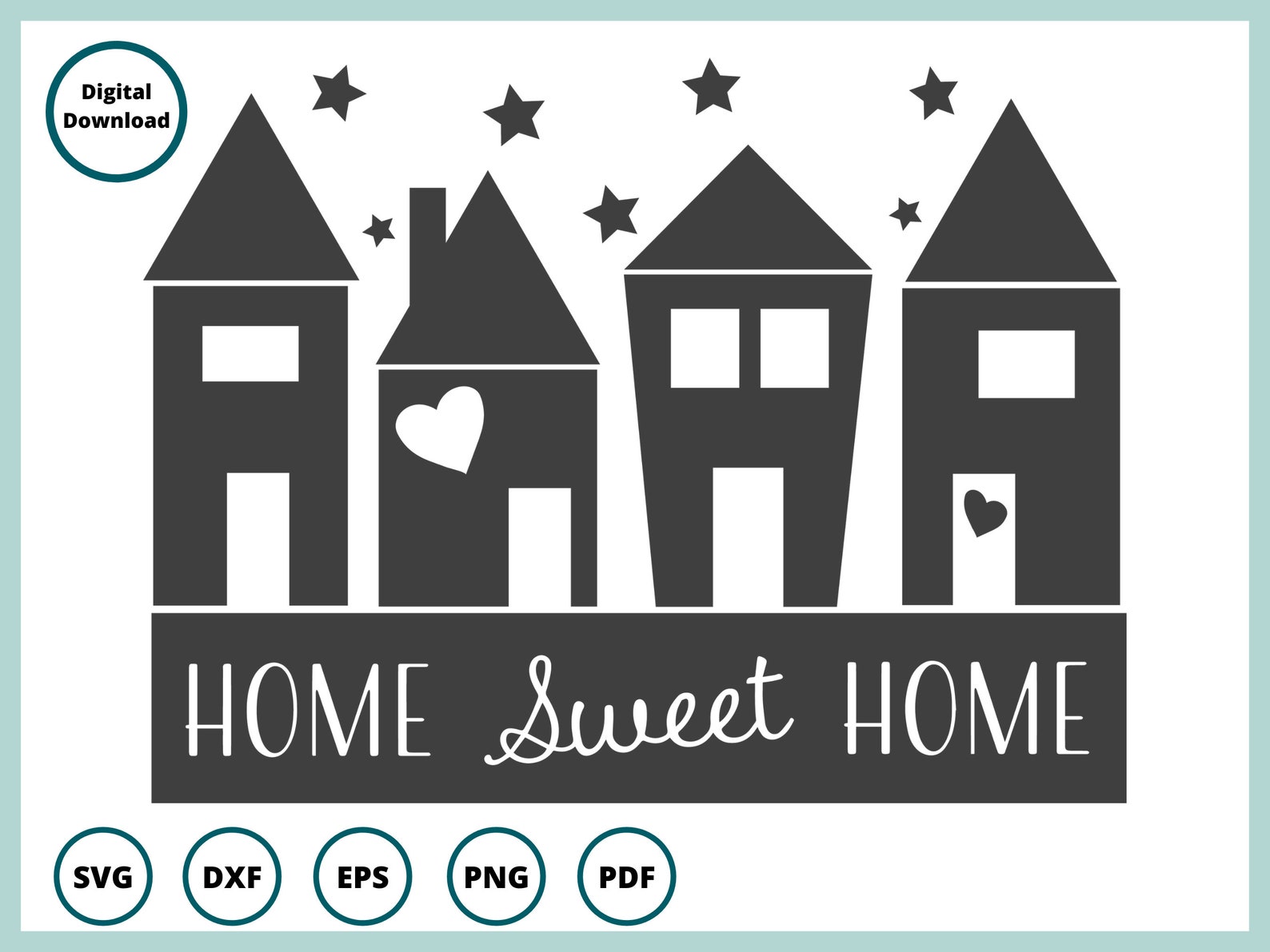 Home Sweet Home Svg Houses Svg Houses Clipart in Canada - Etsy