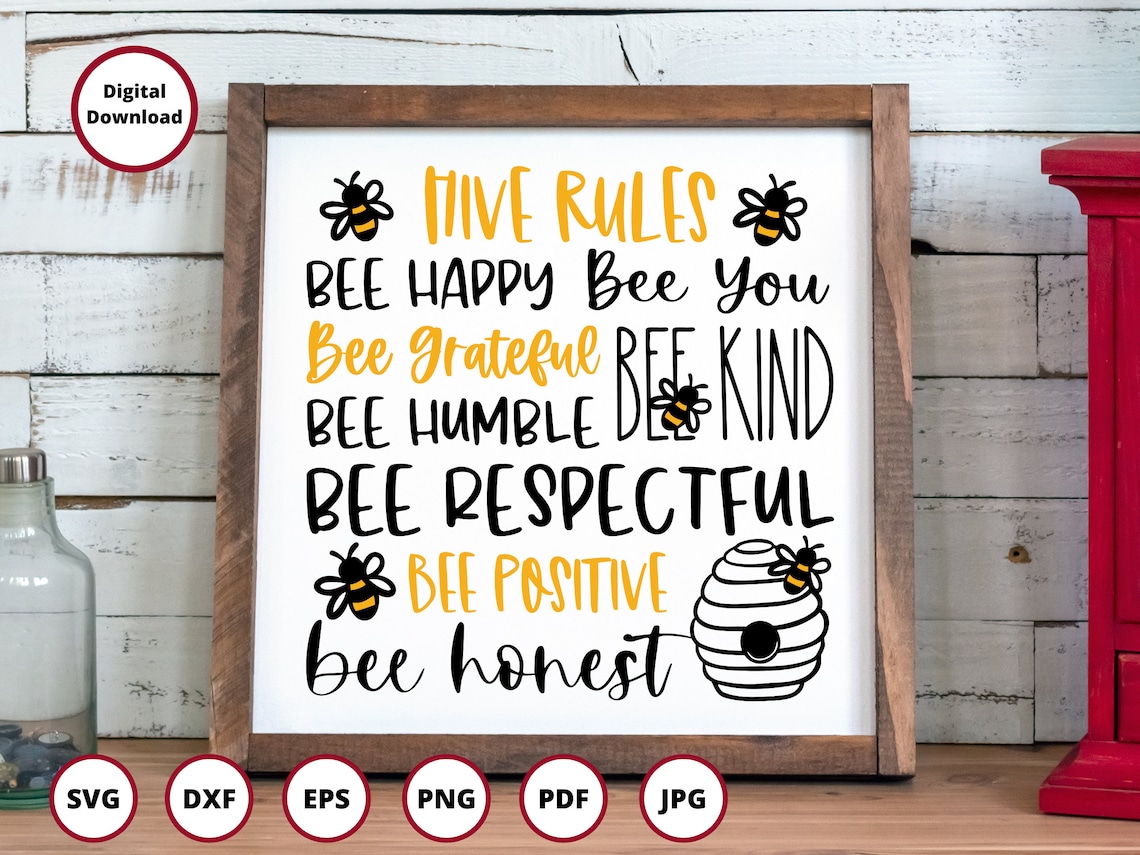 Bee SVG Bee Happy SVG Bee Kind SVG Bee Positive Svg - Etsy
