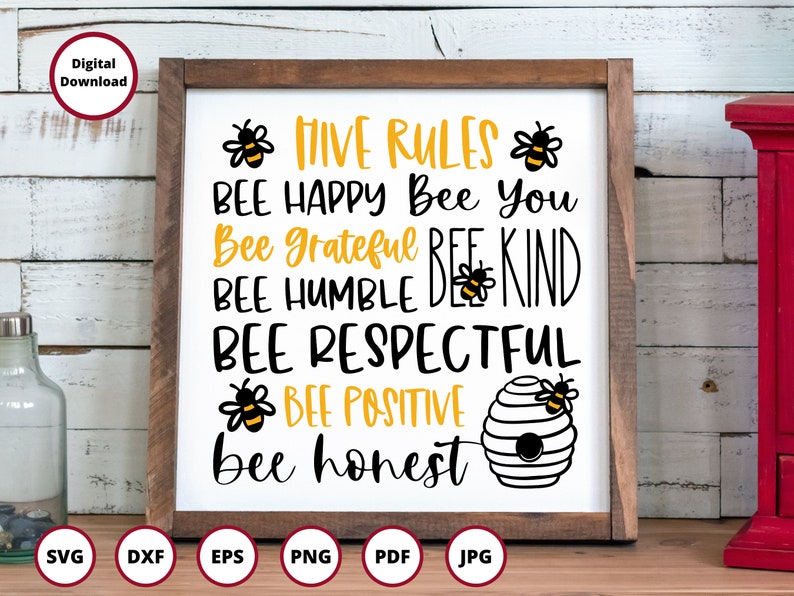 Bee SVG Bee Happy SVG Bee Kind SVG Bee Positive Svg - Etsy