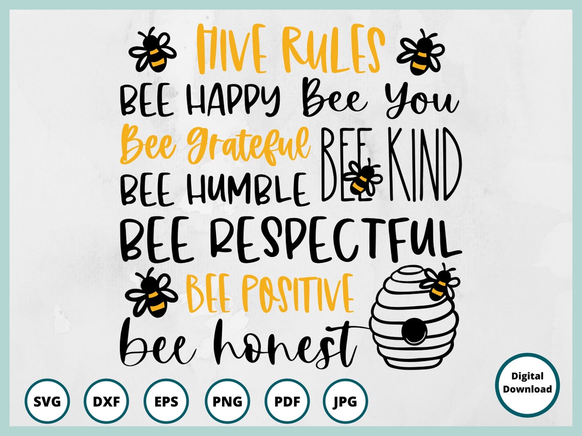 Bee SVG Bee Happy SVG Bee Kind SVG Bee Positive Svg - Etsy
