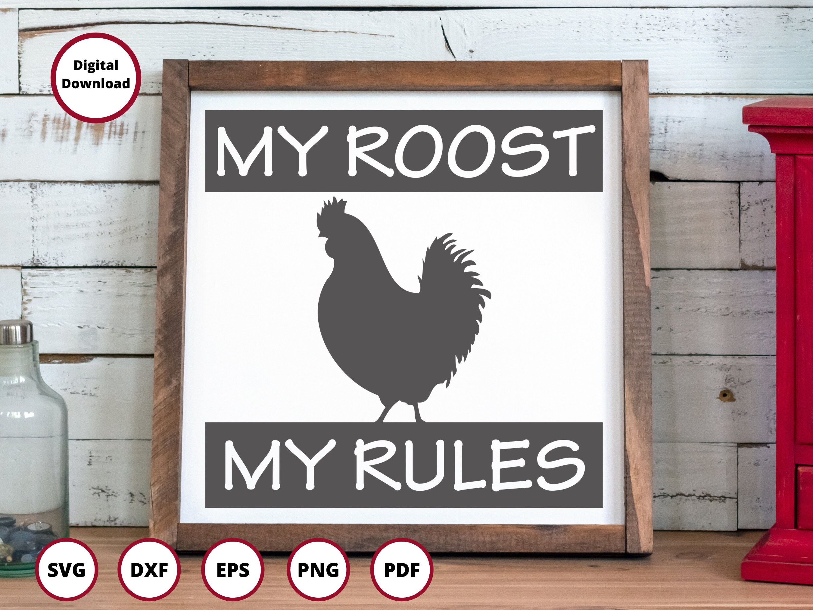 Rooster Svg Chicken Svg Farmhouse Sign Svg My Roost My - Etsy Australia