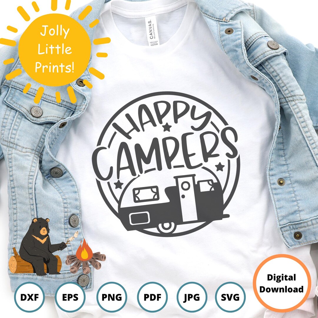 Happy Camper SVG File for Cricut & Silhouette - Etsy Canada