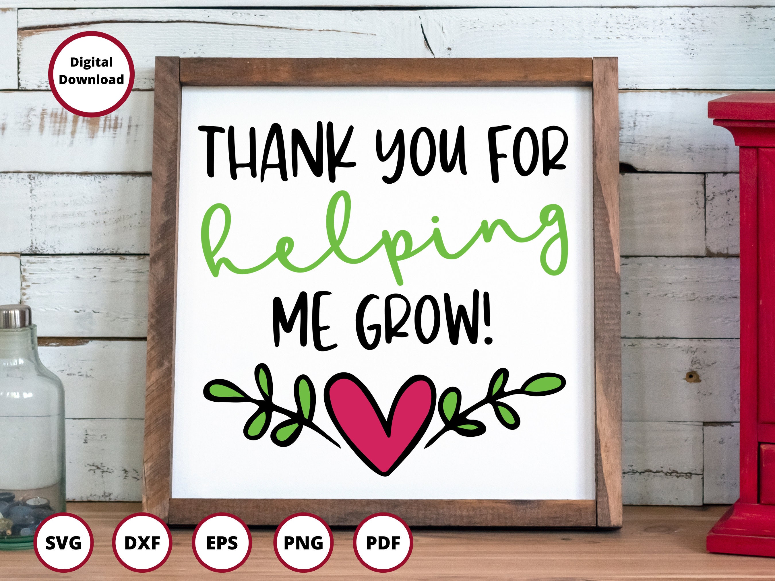 Thank You for Helping Me Grow SVG Teacher SVG Principal SVG | Etsy