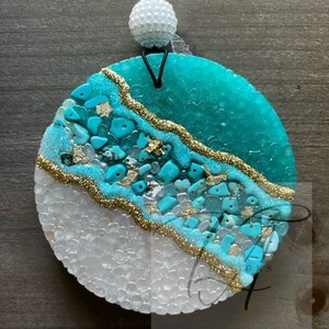 Turquoise and Pink Glitter Geode Car Freshie Car Air - Etsy
