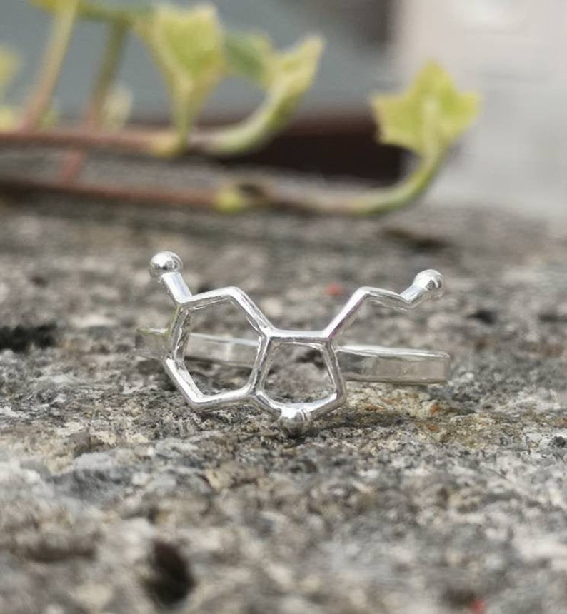 Serotonin Ring, Worry Ring Chemistry Gift Cool Rings Funky Rings Gift ...