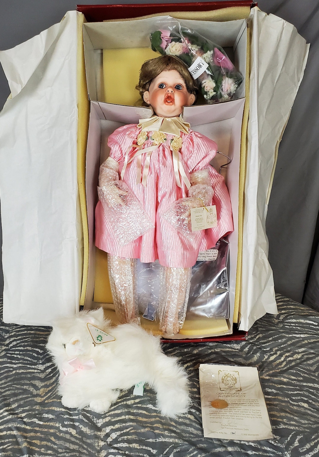 Fayzah Spanos Design Toddler Porcelain Doll "oopsy Kitty" #1301/2000 ...