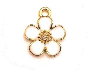 Gold Flower Charm | Etsy