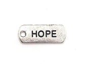 4 20 or 50 BULK Hope Bar Tags Antique Silver Word Charm - Etsy