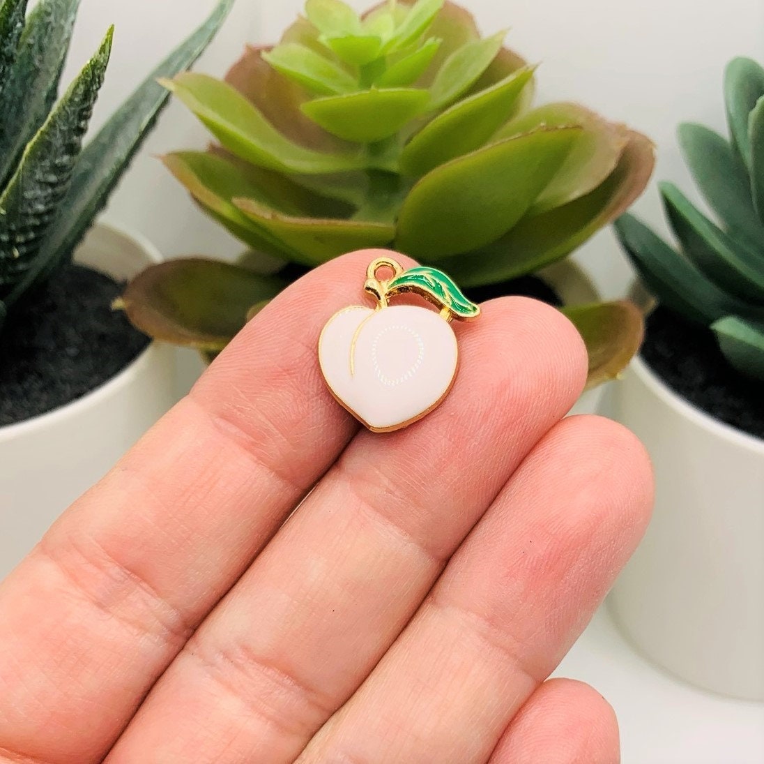 4 20 or 50 BULK Enamel Peach Charm Georgia Peach Pink Peach - Etsy
