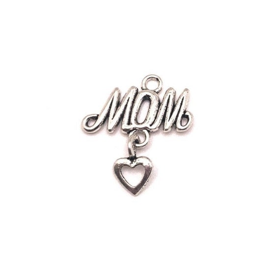 4 20 or 50 BULK Silver Love My Mom Charms Mother Charm - Etsy