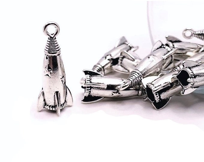 Sterling Silver Opening Alien in Spaceship/space Rocket Charm for ...