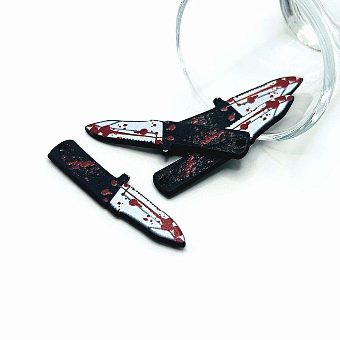 1, 4 or 20 BULK Large Bloody Knife Charms, Halloween Killer, Slasher ...