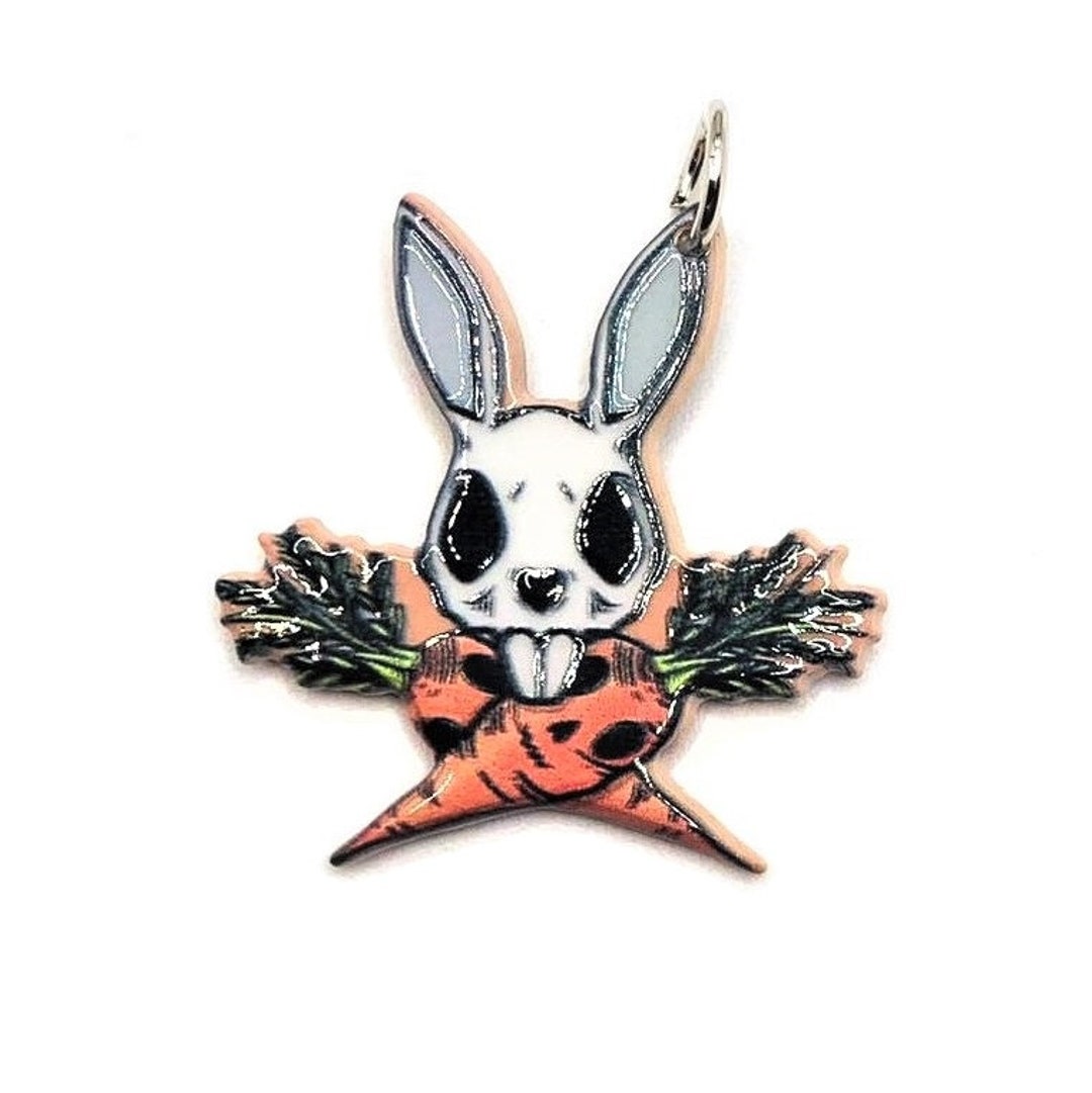 1, 4 or 20 BULK Creepy Easter, Dead Rabbit Pendant, Acrylic Charm ...