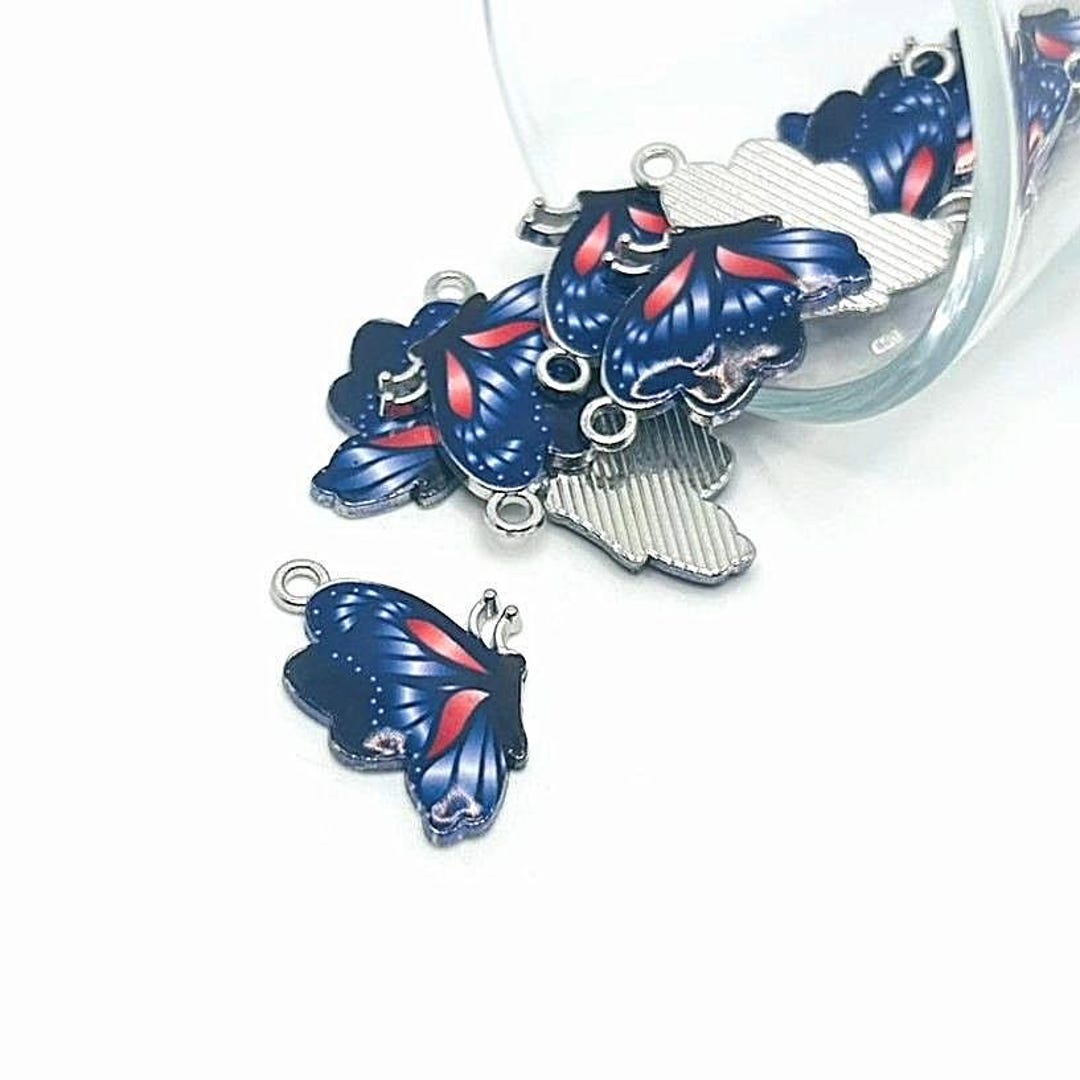 1, 4, 20, or 50 BULK Purple Butterfly Enamel Charm, Bug Charm ...