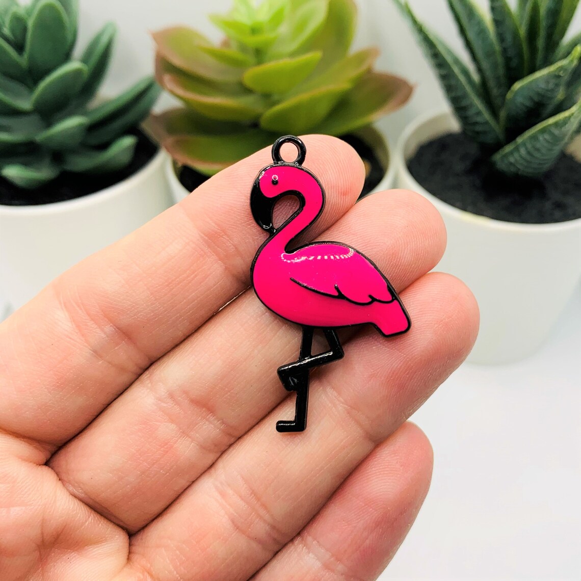 4 12 or 25 BULK Pink Flamingo Charms Large Flamingo Charm - Etsy