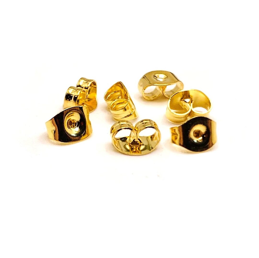 100, 500 or 1,000 BULK Gold 304 Stainless Steel Metal Earring Backs ...