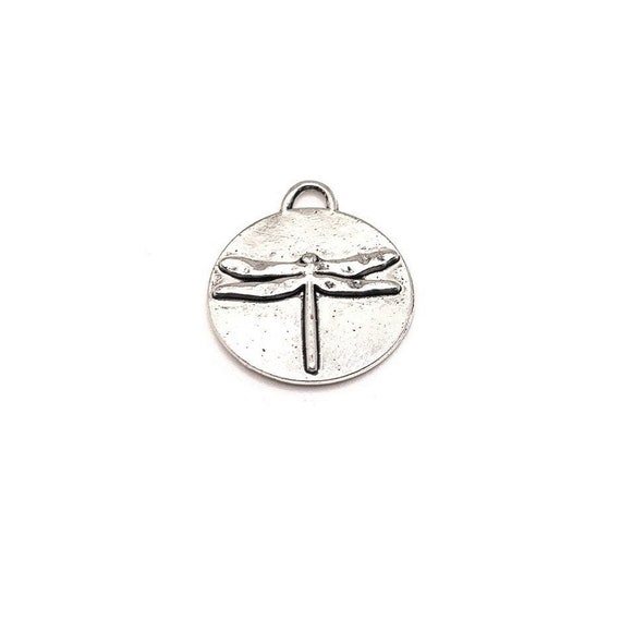 4 20 or 50 BULK Dragonfly Coin Charm Good Luck Coin Dragon | Etsy