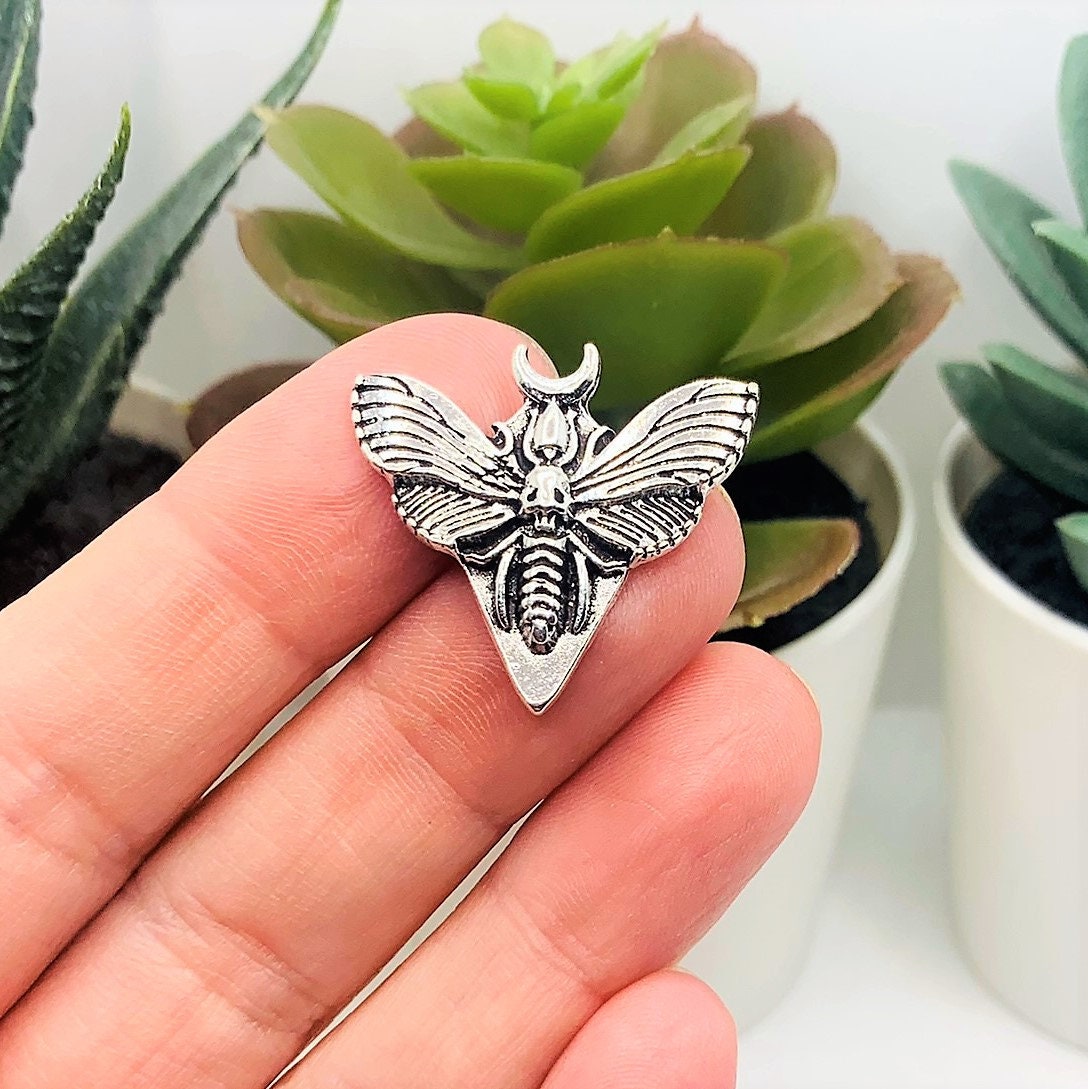 1 4 or 20 BULK Silver Moon Moth Charms Decorative Moth - Etsy