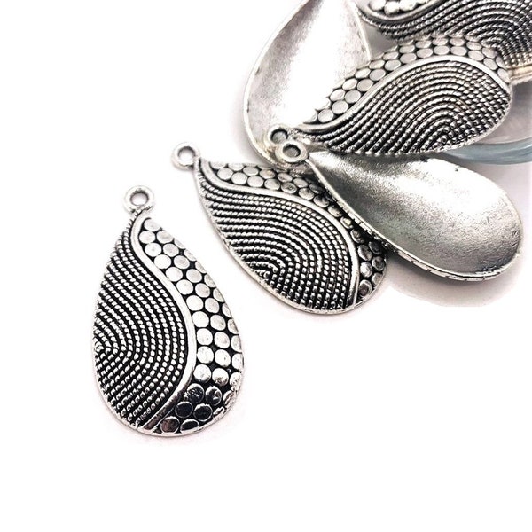 Silver Teardrop - Etsy