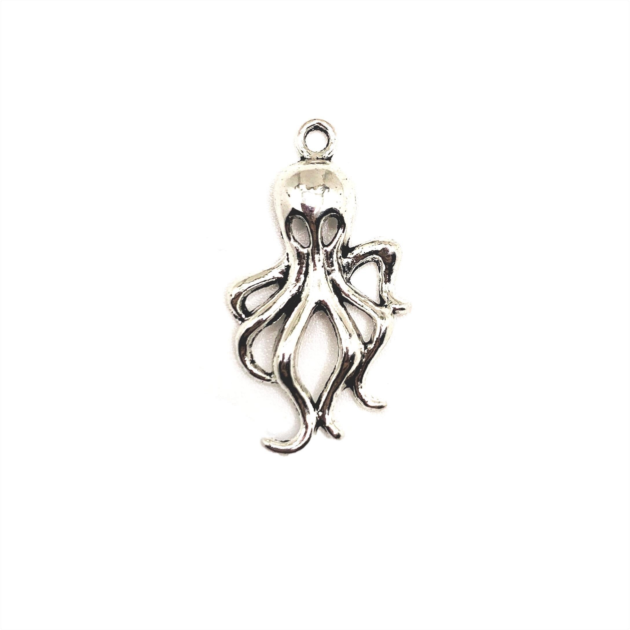 4 20 or 50 BULK Silver Octopus Charms Steampunk Cham - Etsy