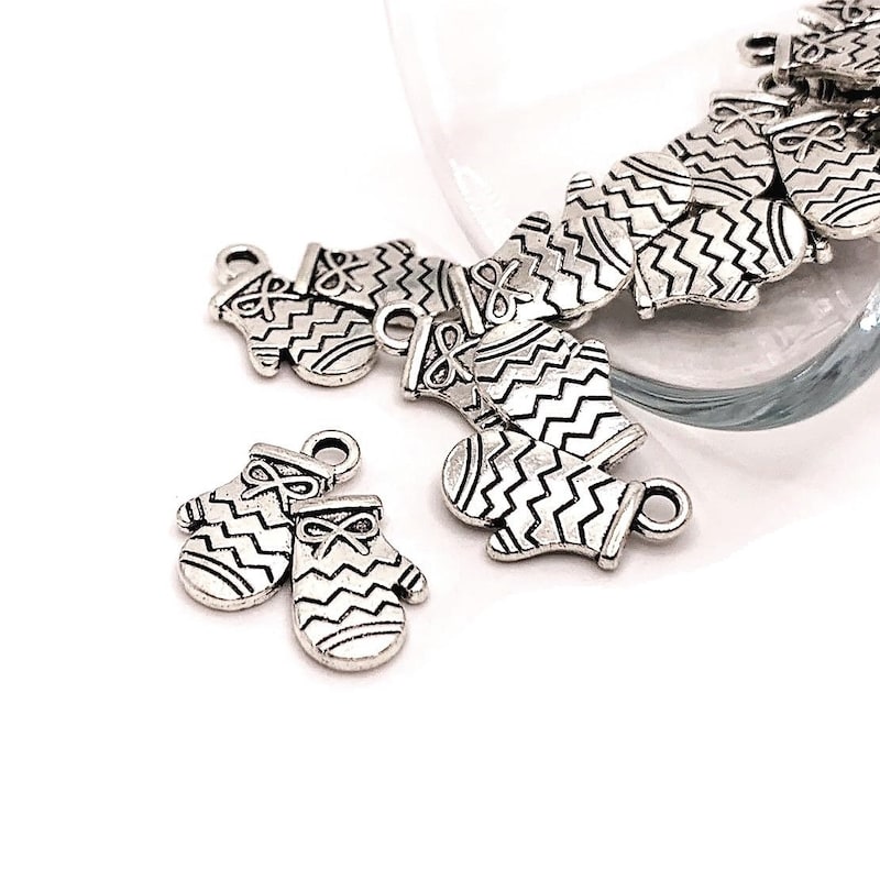 Silver Mitten - Etsy