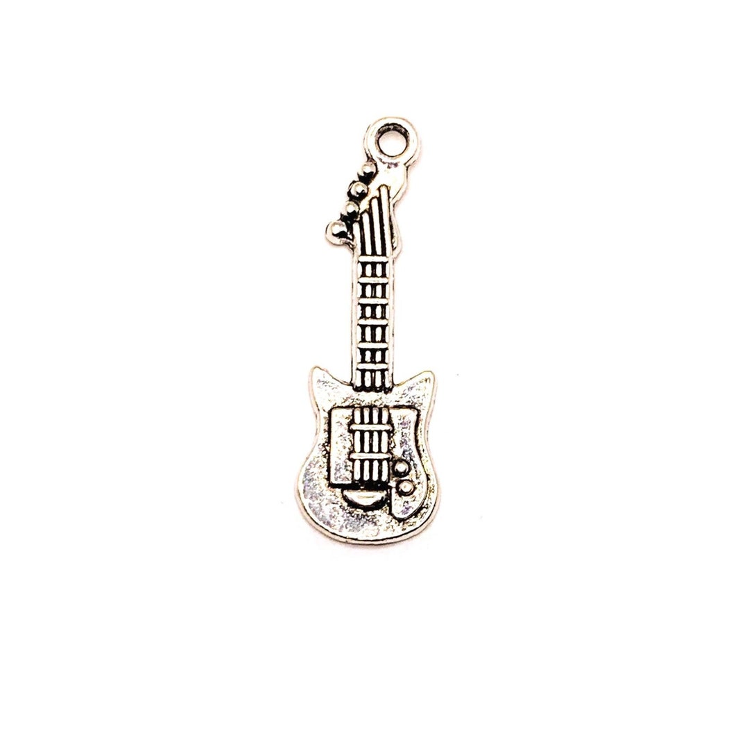 4 20 or 50 BULK Silver Guitar Charms Music Charm Musician - Etsy