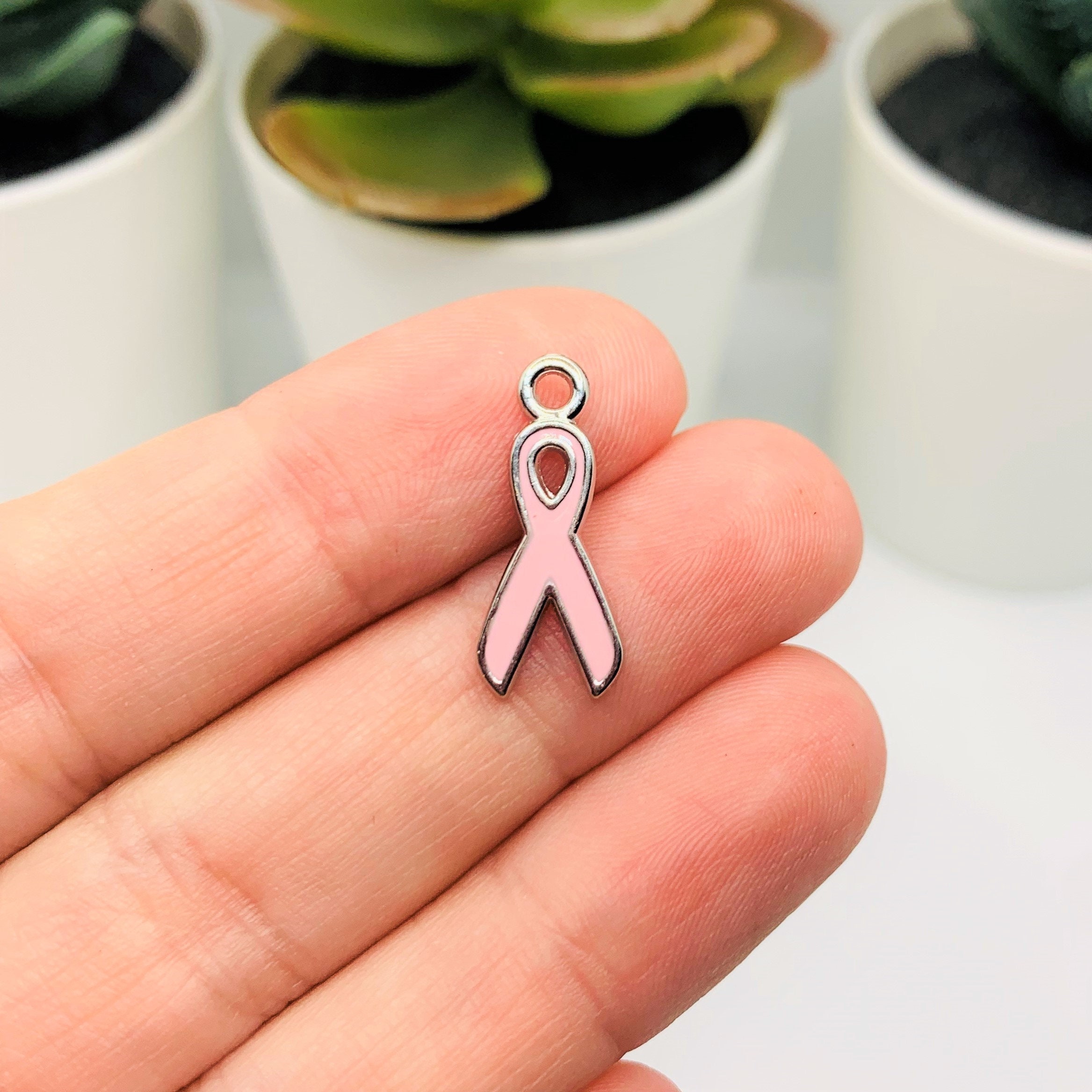 4 20 or 50 BULK Pink Ribbon Charms Breast Cancer Awareness - Etsy