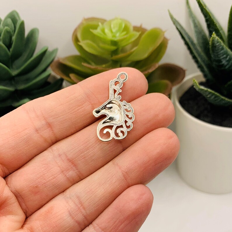 4 20 or 50 BULK Silver Unicorn Head Charms Unicorn Charm | Etsy