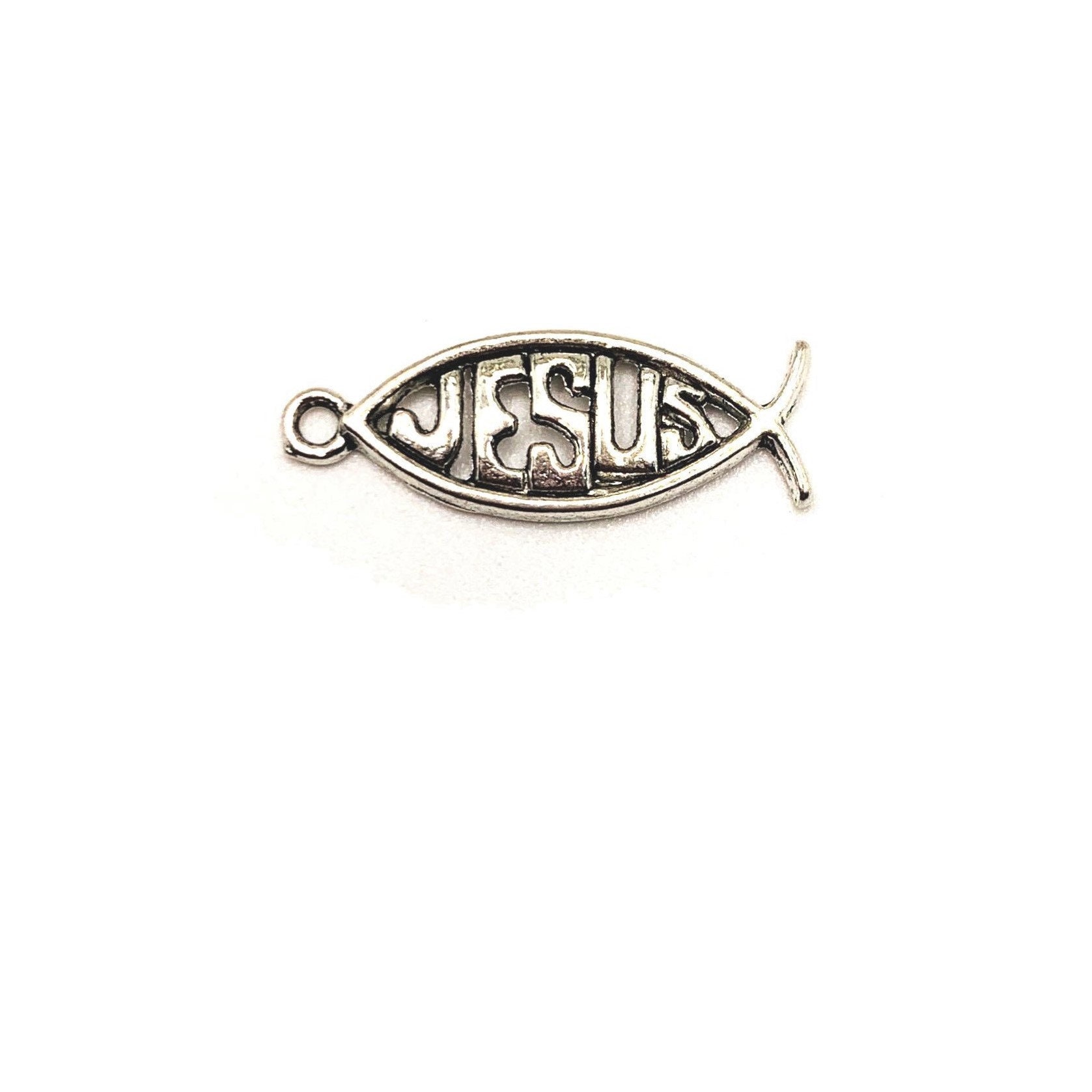 4 20 or 50 BULK Silver Jesus Fish Charms Religious - Etsy