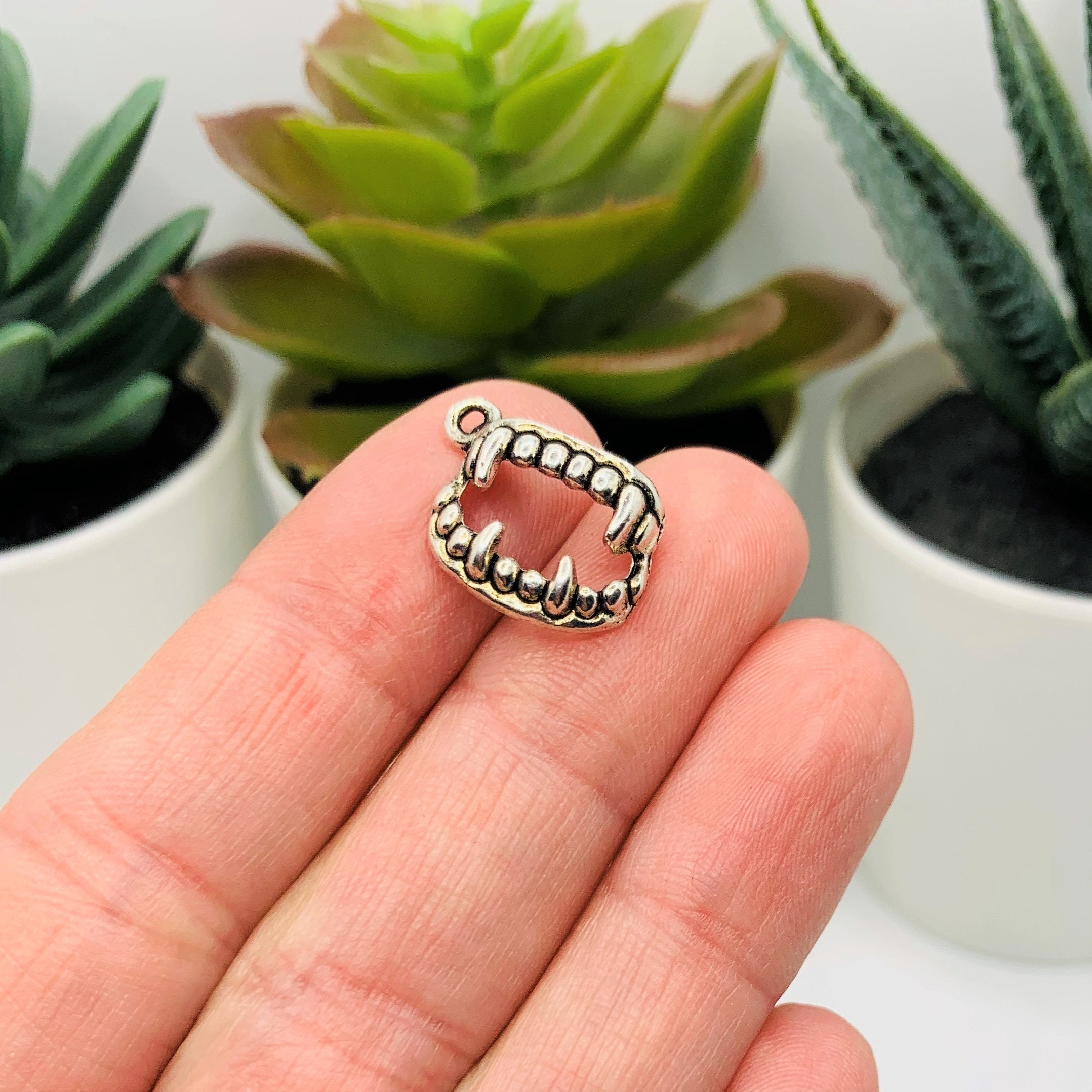 4 20 or 50 BULK Small Silver Vampire Teeth Halloween - Etsy