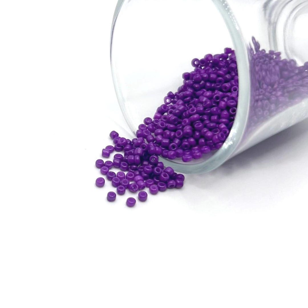 10 or 50 Grams Purple 12/0 Baking Paint Glass Seed Beads, Bulk Seed ...