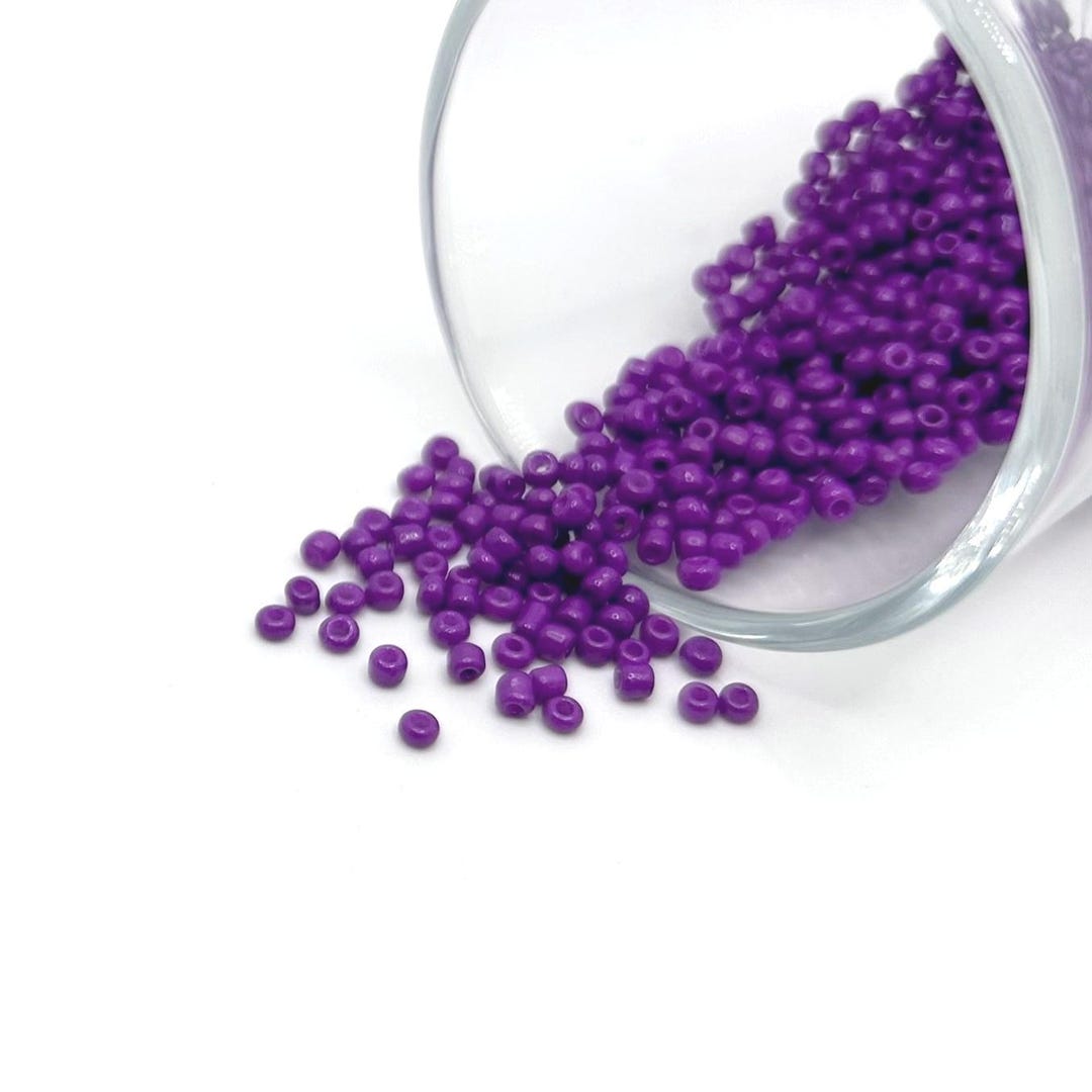 10 or 50 Grams Purple 12/0 Baking Paint Glass Seed Beads, Bulk Seed ...