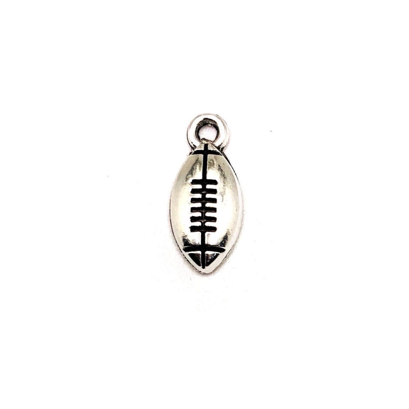 4 20 or 50 BULK Silver Football Charms Sports Charm 15x7mm - Etsy